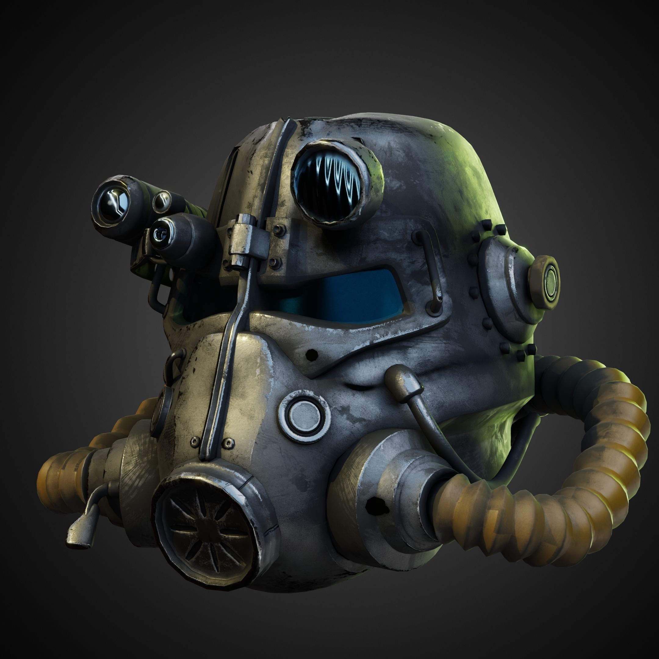 Fallout 4 T-45 Power Armor Helmet for Cosplay 3D model 3D printable ...