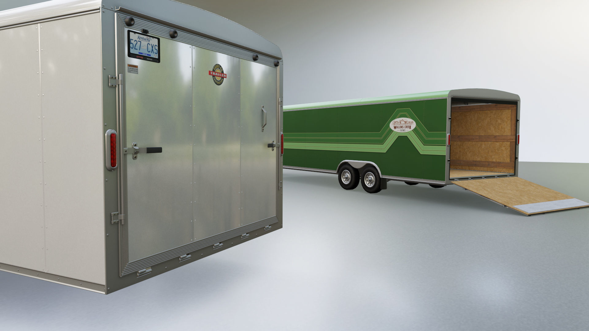 Car and Multi Purpose Enclosed Trailer 3D model | CGTrader
