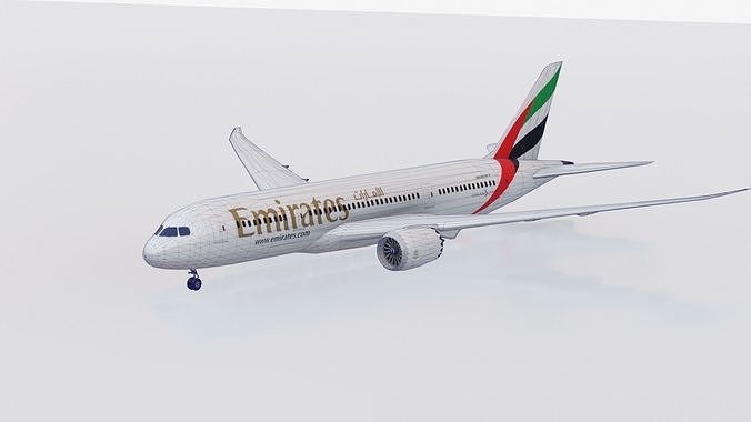 3D model Boeing 787 Dreamliner Emirates VR / AR / low-poly | CGTrader