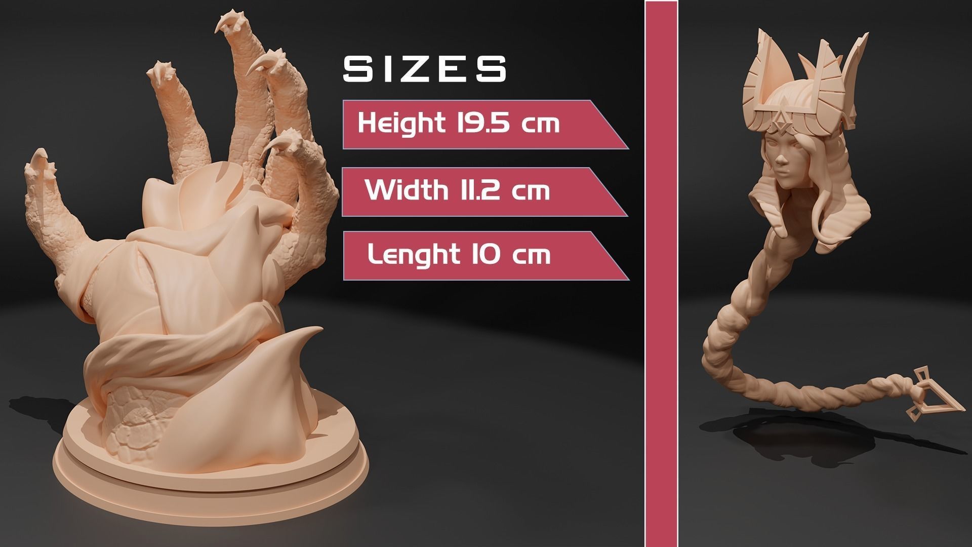 3D Print Ready women fantasy character model supports are set free 3D ...