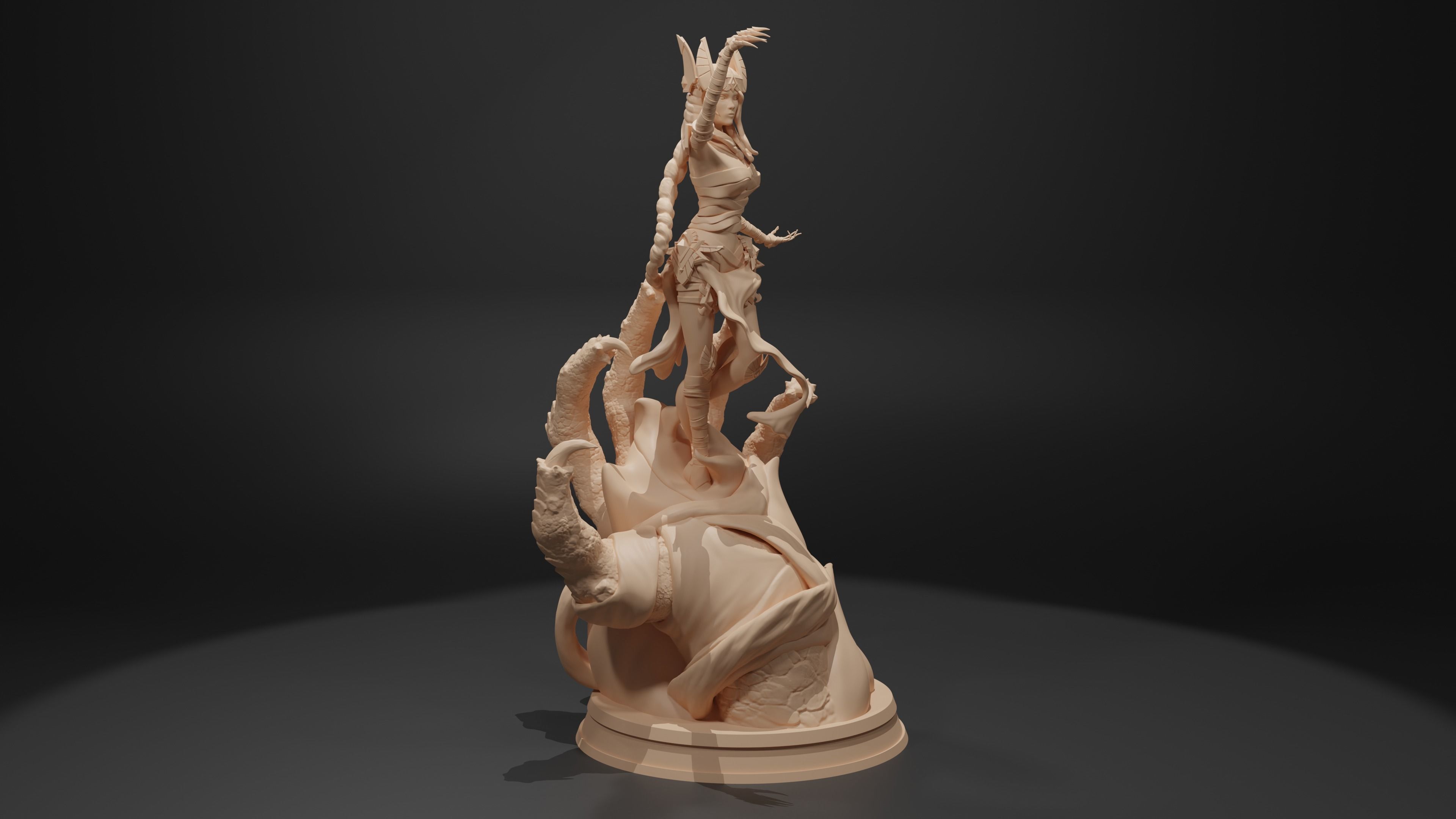 3D Print Ready women fantasy character model supports are set free 3D ...