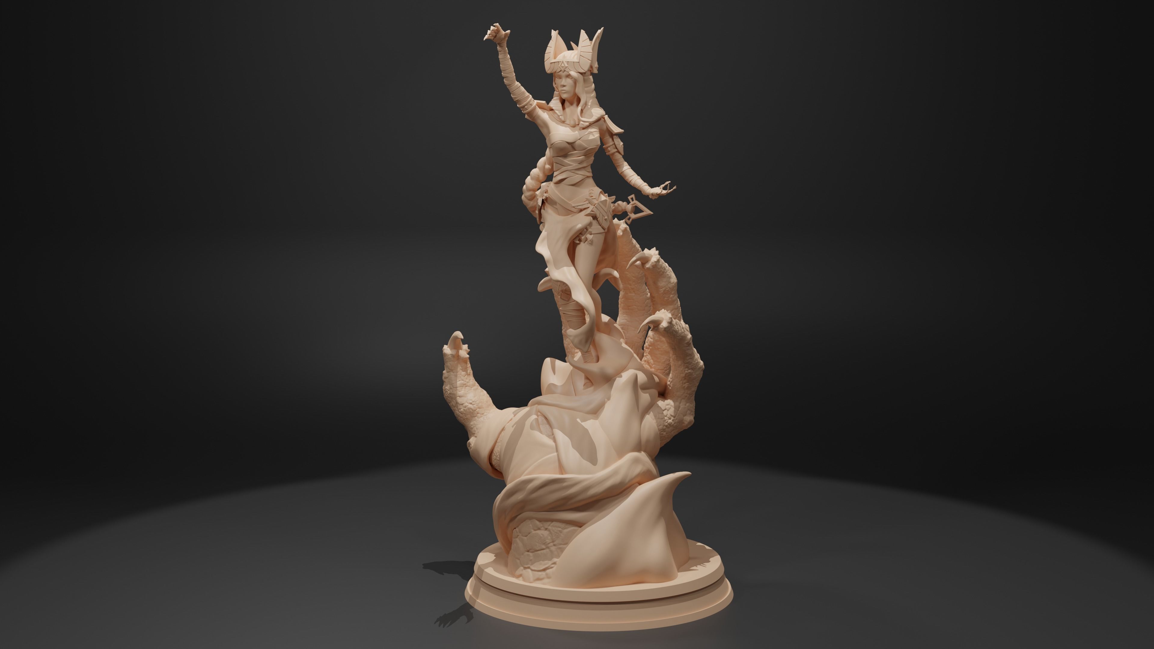 3D Print Ready women fantasy character model supports are set free 3D ...