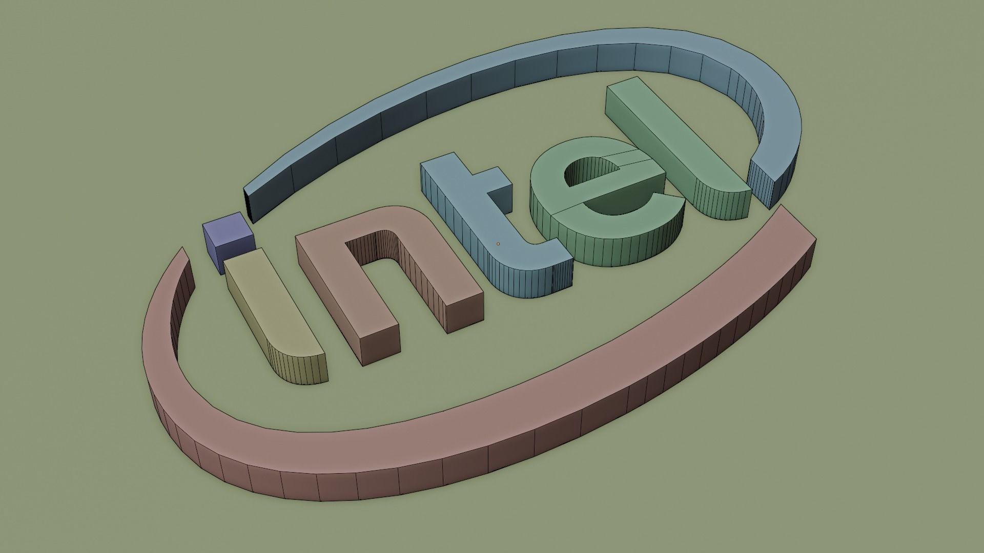 3D model Intel logo 3d model VR / AR / low-poly | CGTrader
