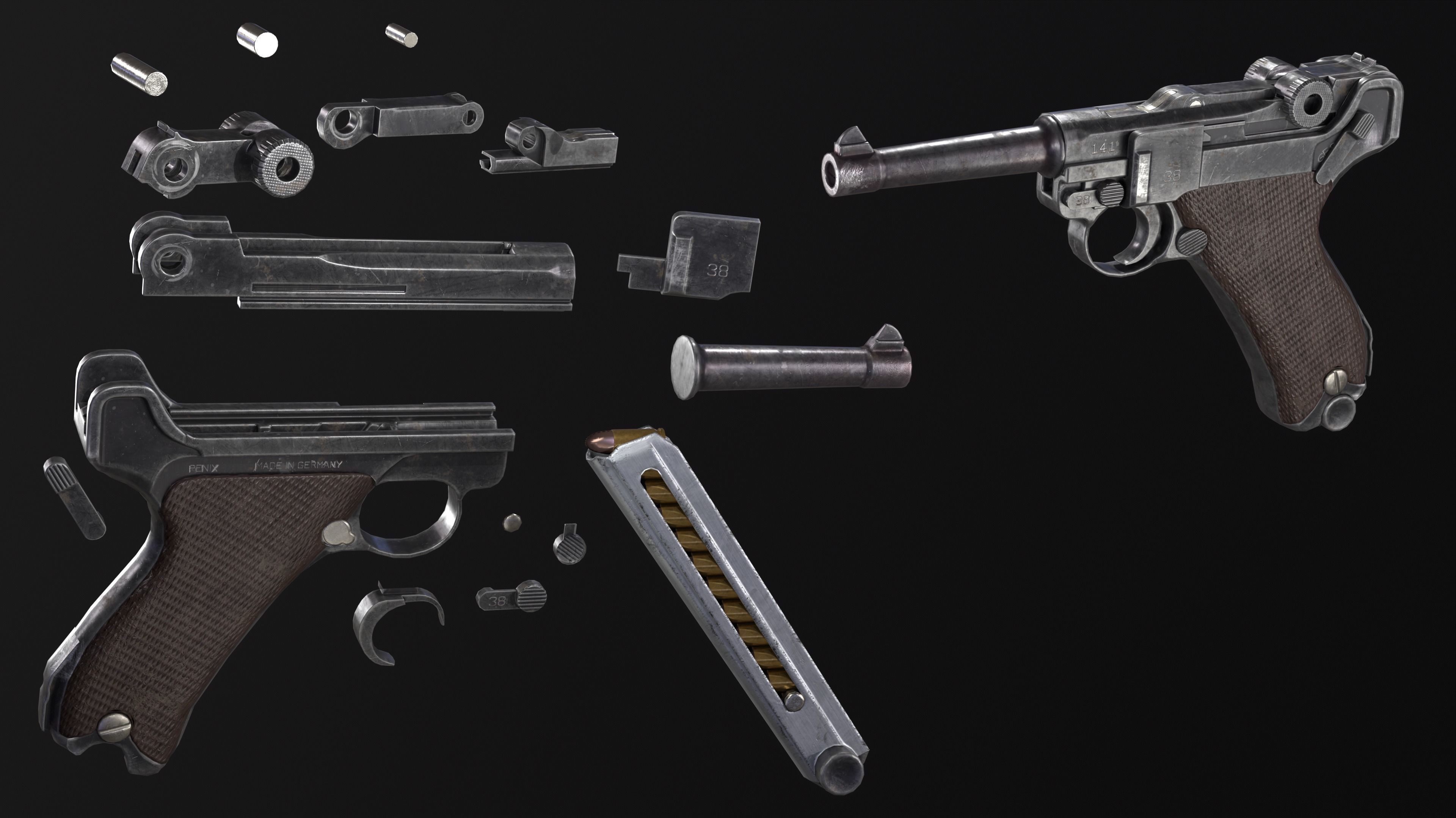3D model Luger P08 Pistol VR / AR / low-poly | CGTrader