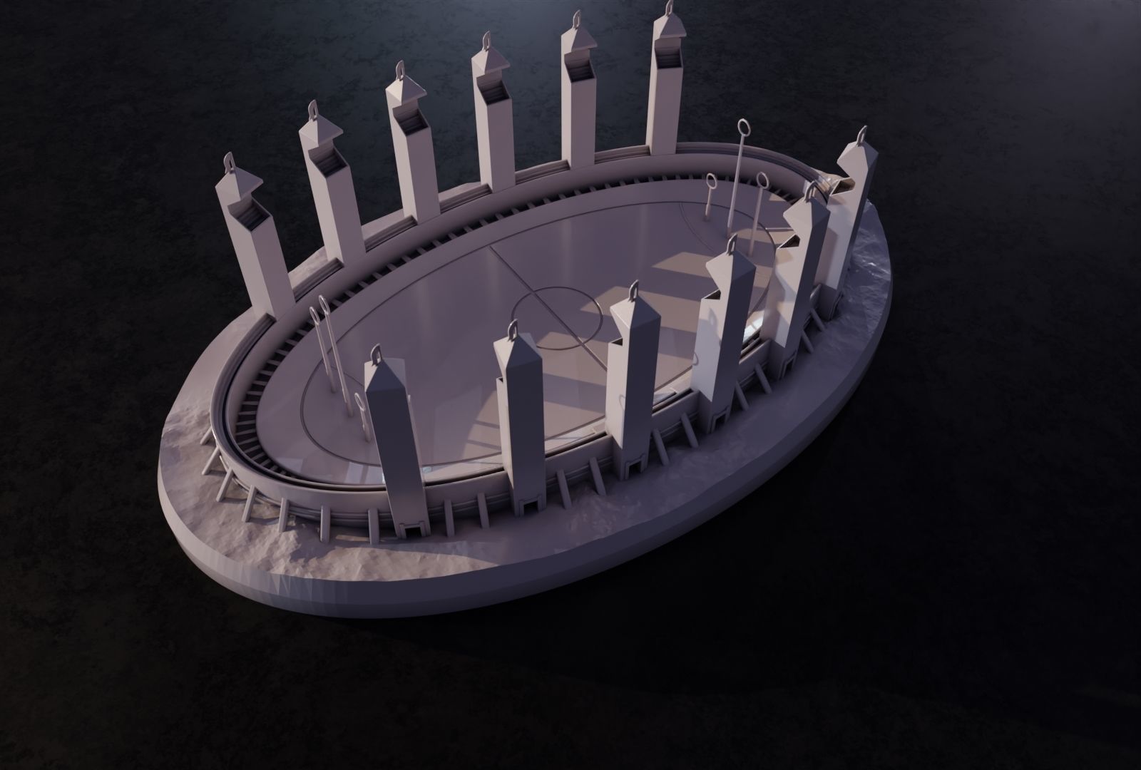 Quidditch pitch from Harry Potter free 3D model 3D printable | CGTrader