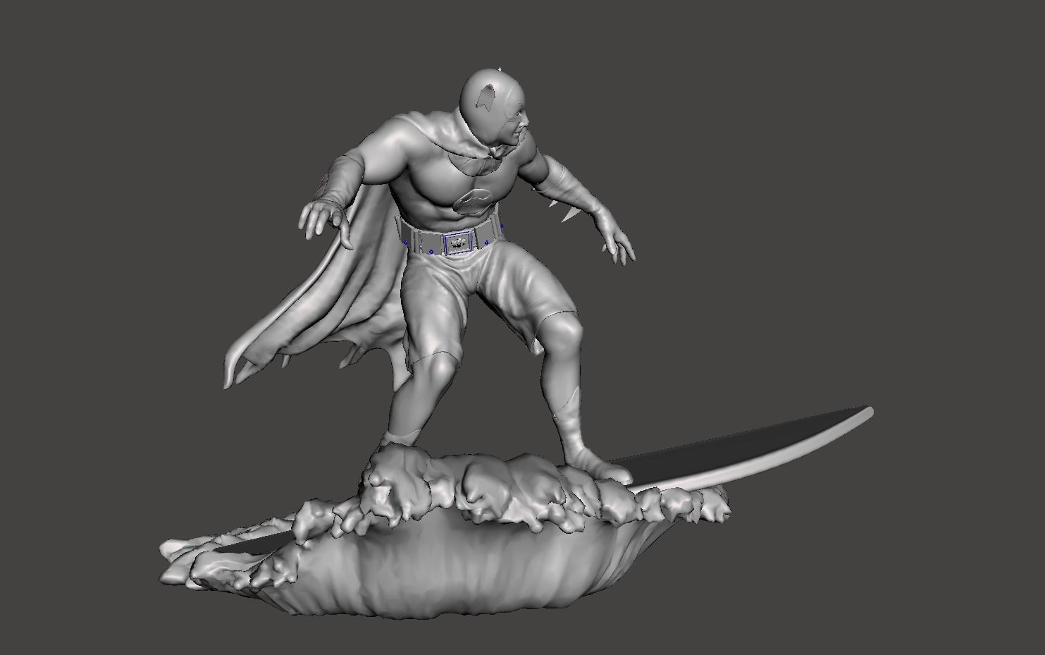 batman surfing in ocean 3d print 3D model 3D printable | CGTrader