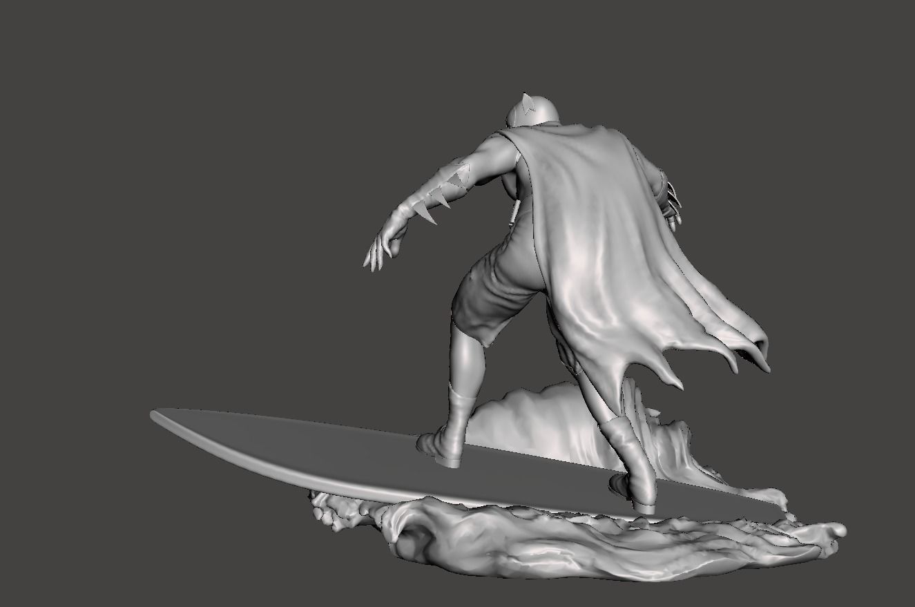 batman surfing in ocean 3d print 3D model 3D printable | CGTrader
