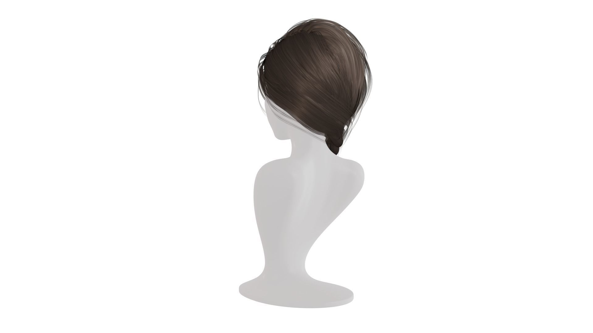 3D model Realistic Woman braid ponytail Hair Style VR / AR / low-poly ...