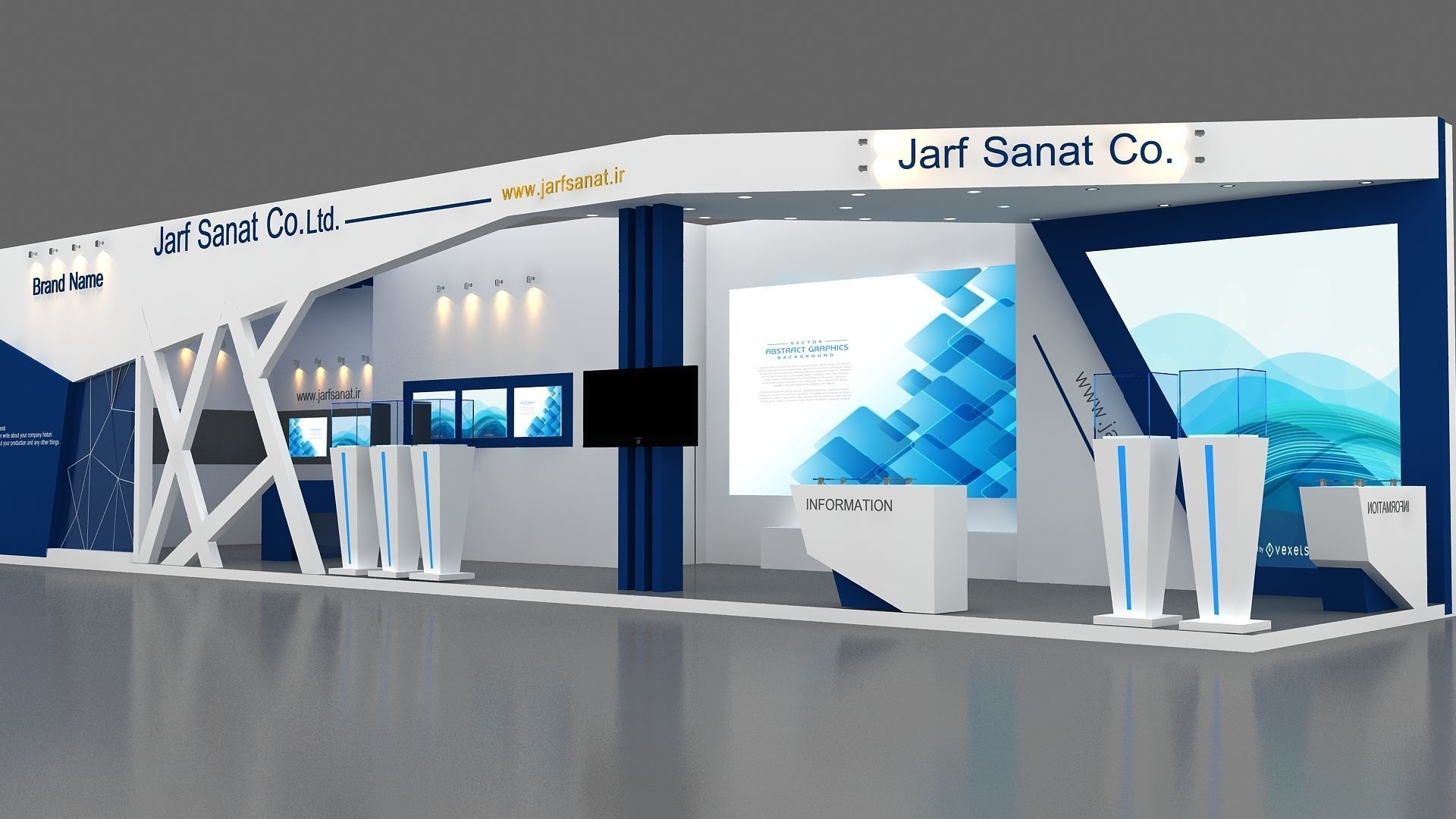 3D model booth Exhibition VR / AR / low-poly | CGTrader