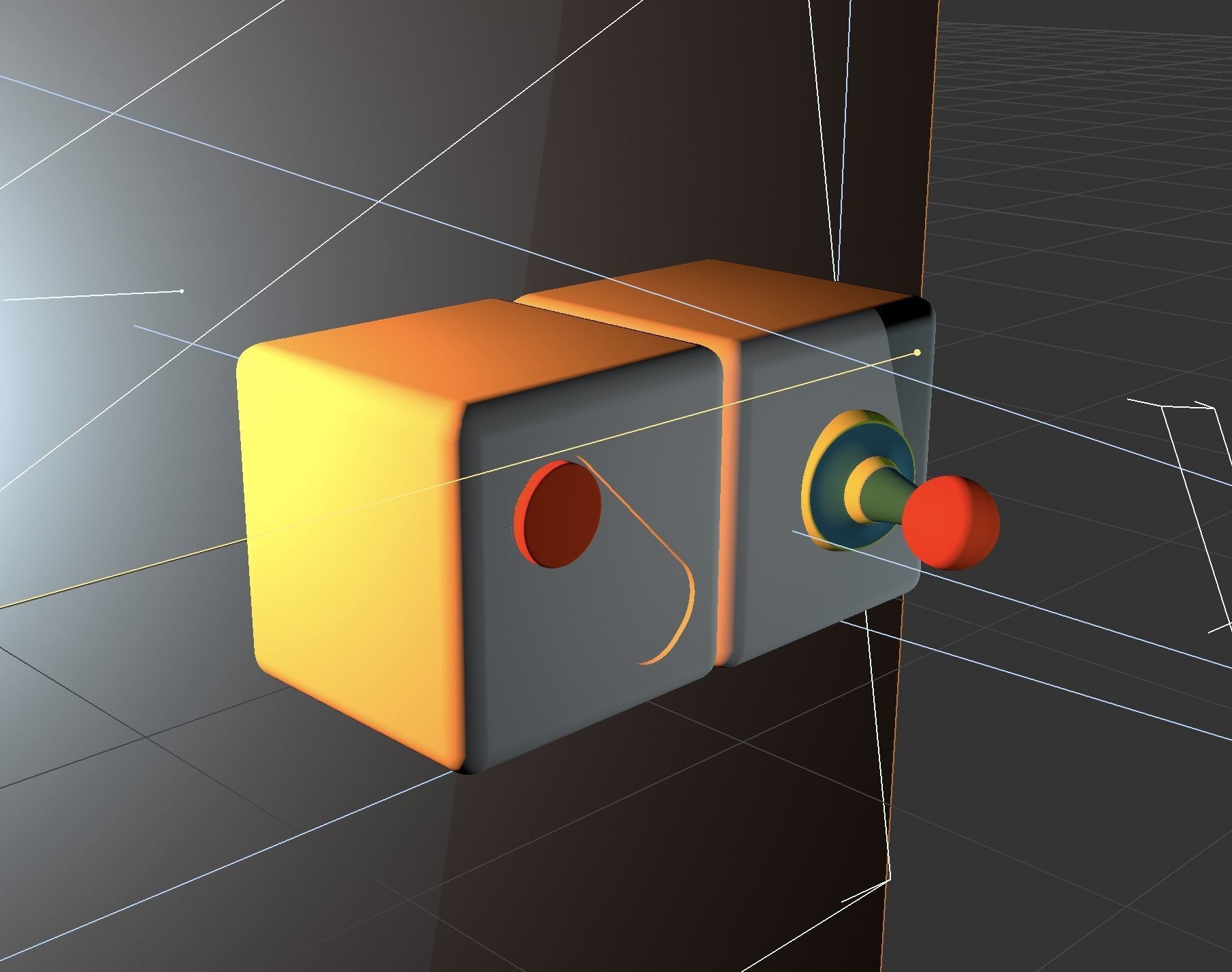 Joystick cube with buttons and switches 3D model | CGTrader
