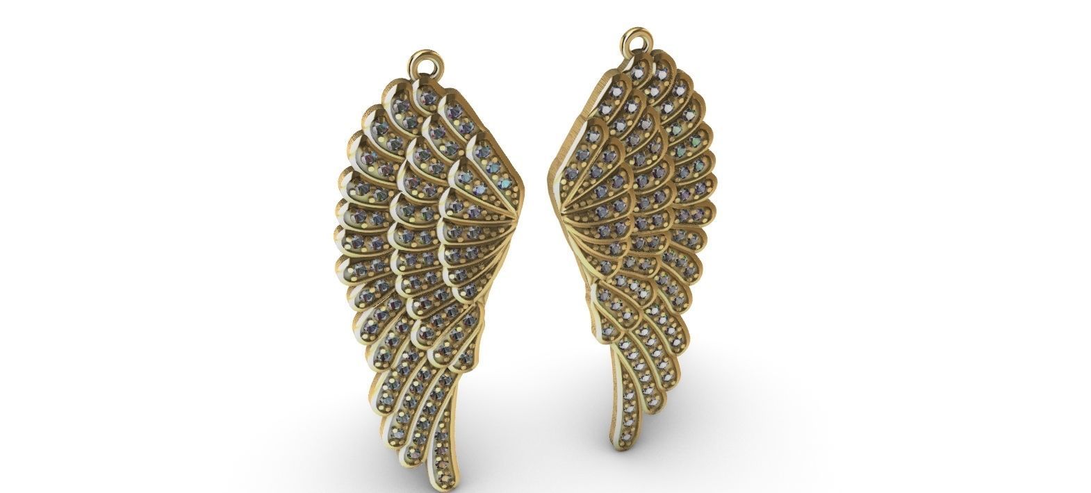 Wings whit Diamonds 3D model 3D printable | CGTrader