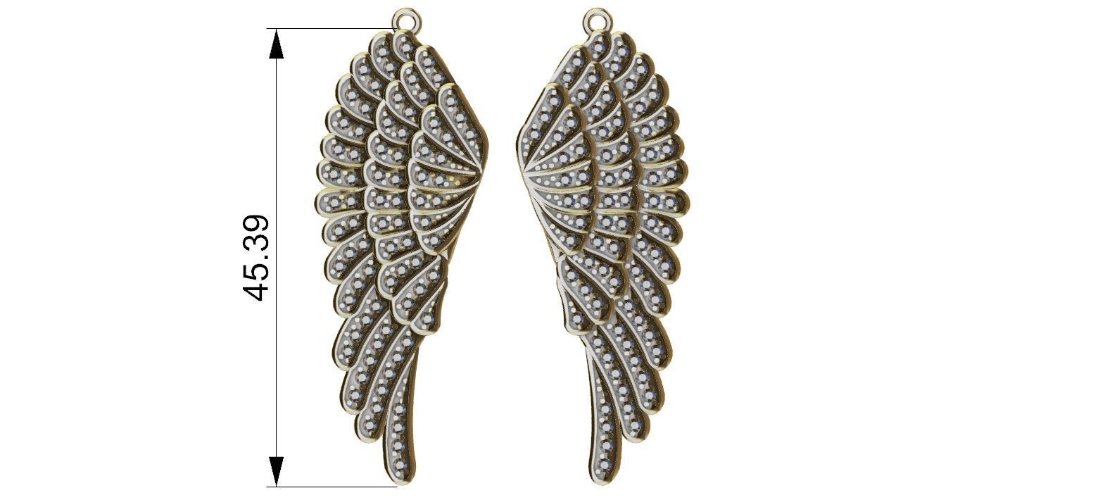 Wings whit Diamonds 3D model 3D printable | CGTrader