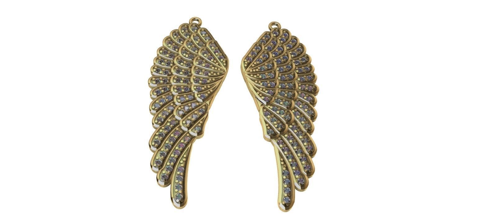 Wings whit Diamonds 3D model 3D printable | CGTrader