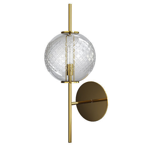 3D model LED Sconce Brass Cyan VR / AR / low-poly | CGTrader
