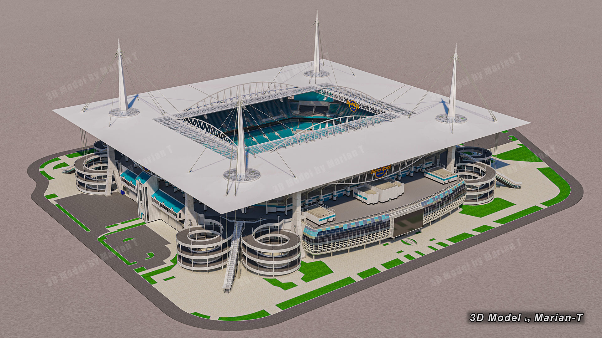 3D model Hard Rock Stadium Miami-Florida USA VR / AR / low-poly | CGTrader