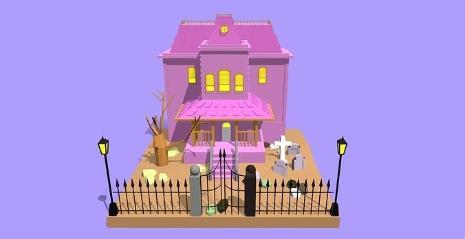 3D model Low Poly Haunted House VR / AR / low-poly | CGTrader