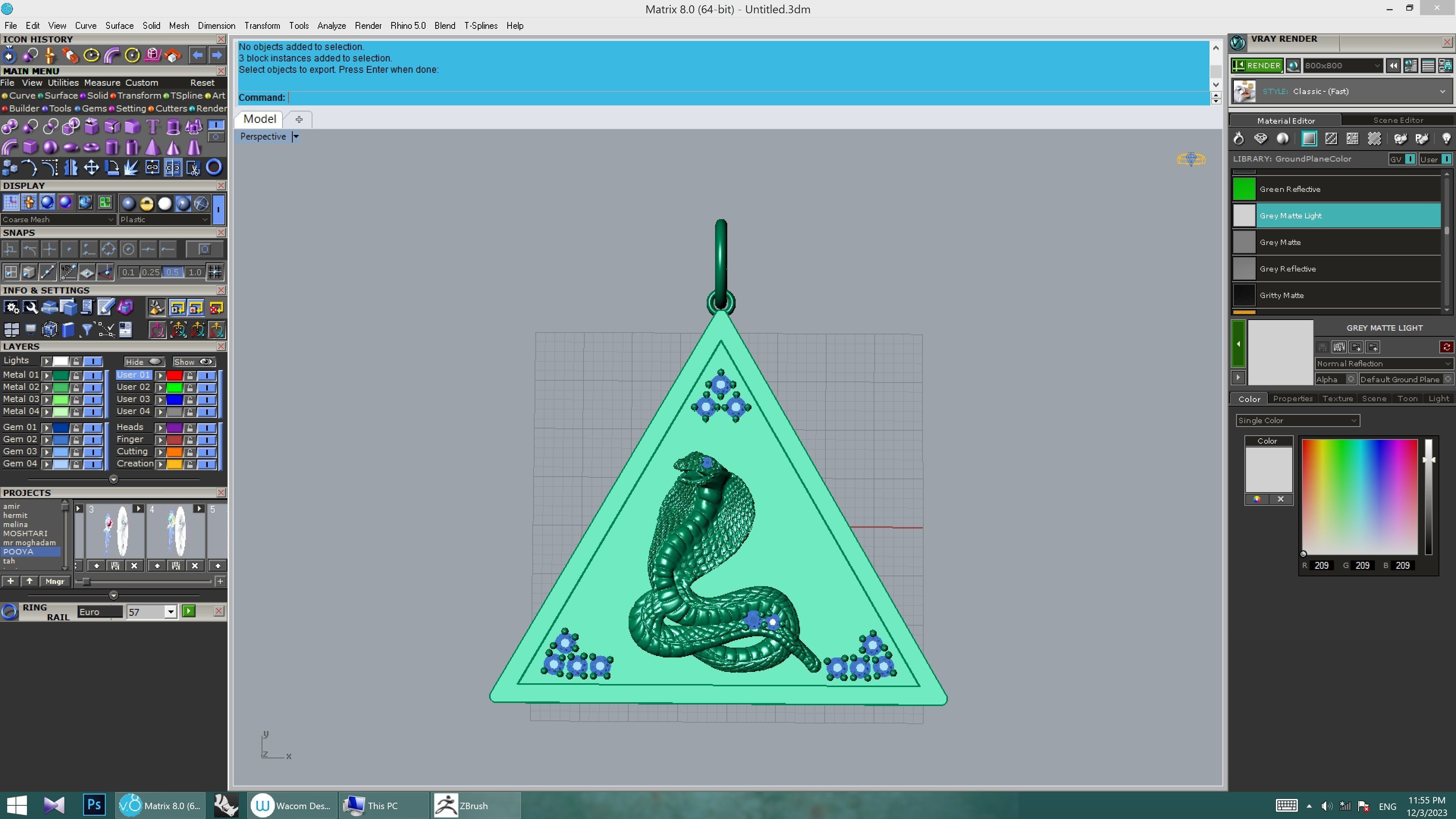 snake triangle 3D model 3D printable | CGTrader