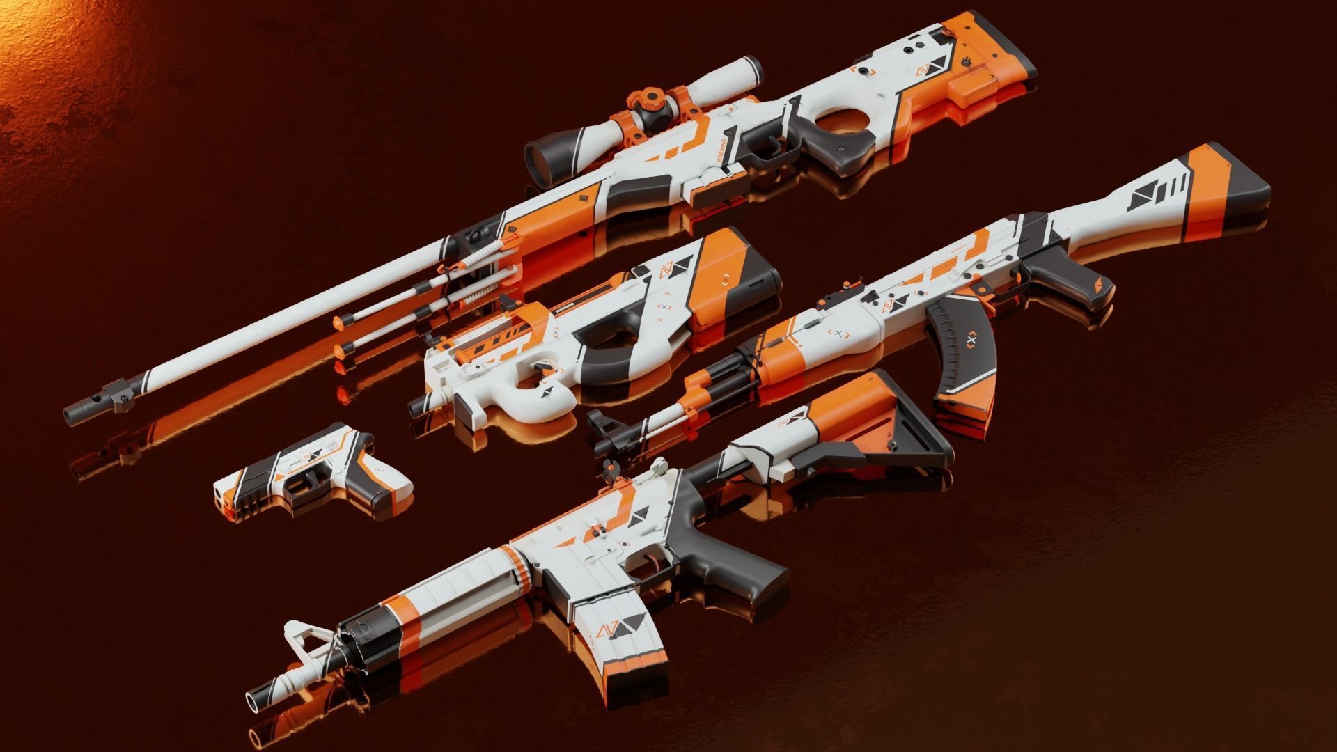 CS2 Asiimov Collection 3D model | CGTrader