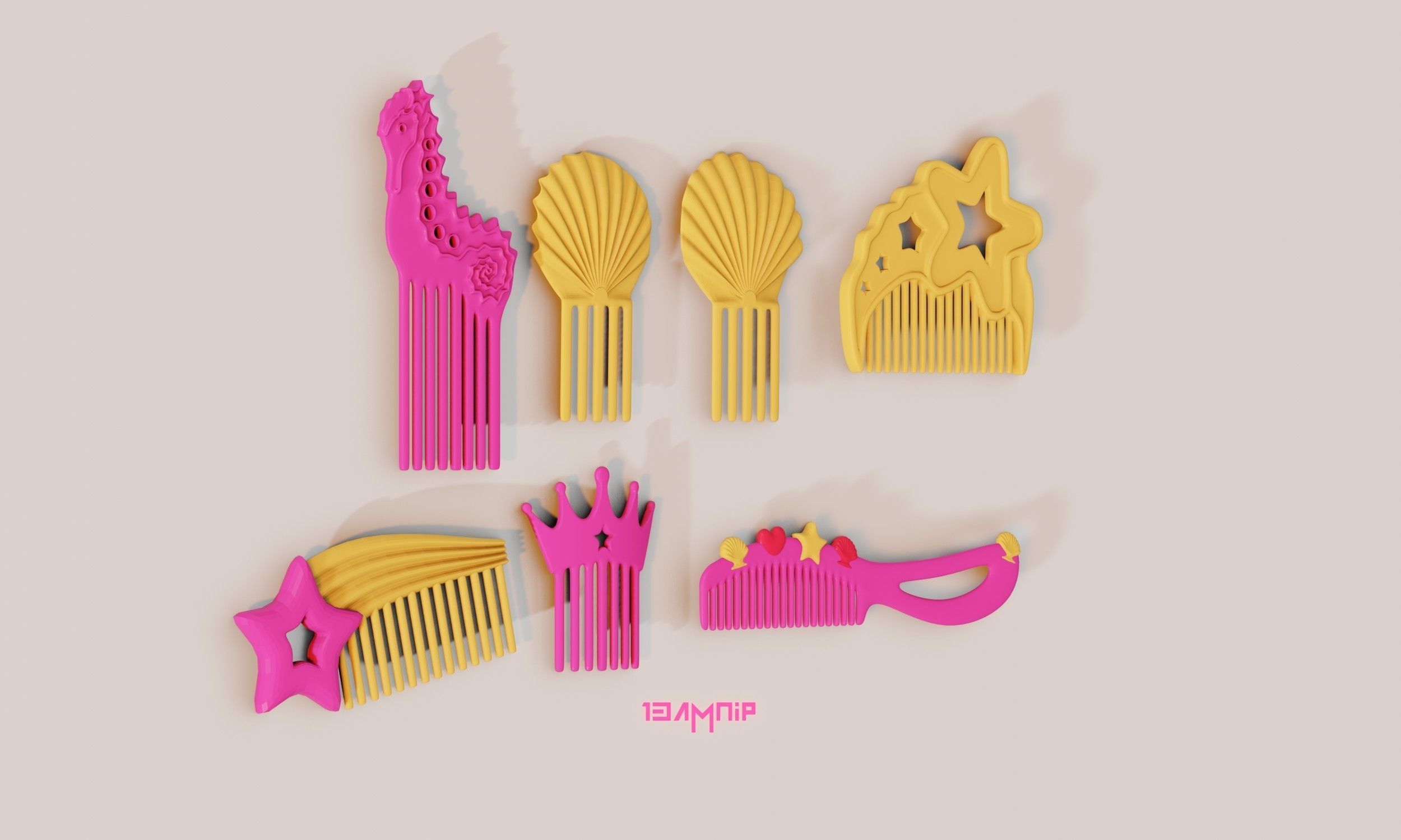 Barbie Combs 3D model 3D printable | CGTrader