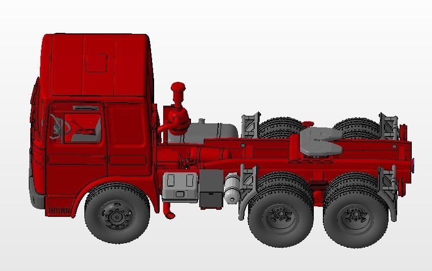 Truck Roman Diesel 6x4 MAN F8 3D print model 3D model 3D printable ...
