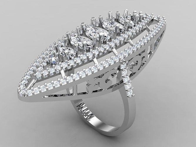 diamond ring 3D model 3D printable | CGTrader