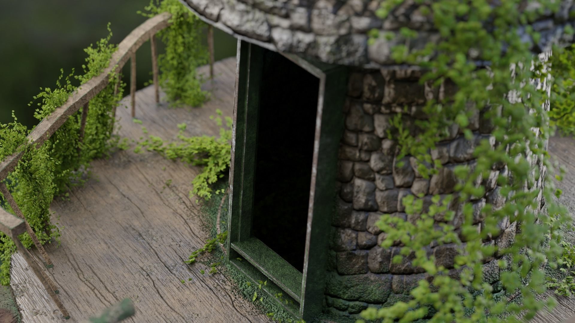 3D model old Watch Tower in woods VR / AR / low-poly | CGTrader