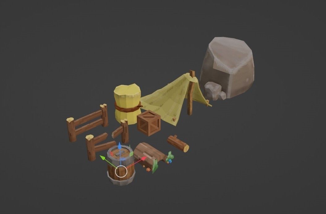 3D model Pixel props pack VR / AR / low-poly | CGTrader