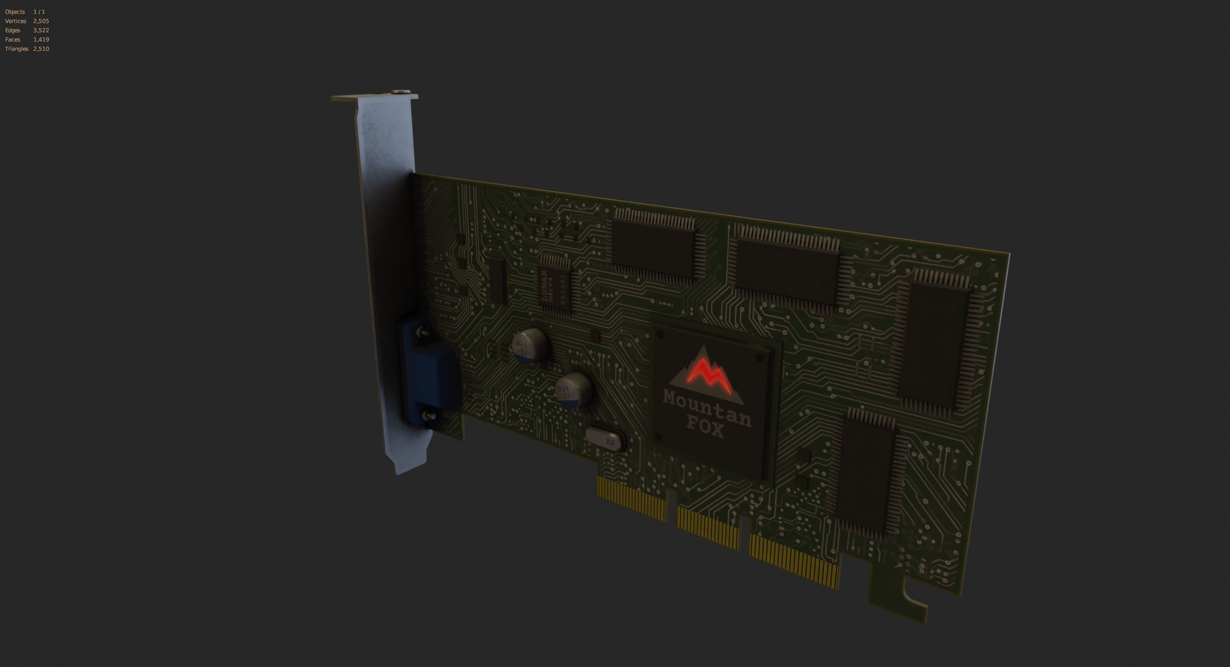 3D model Vga gpu agp video card game ready model with pbr texture VR ...