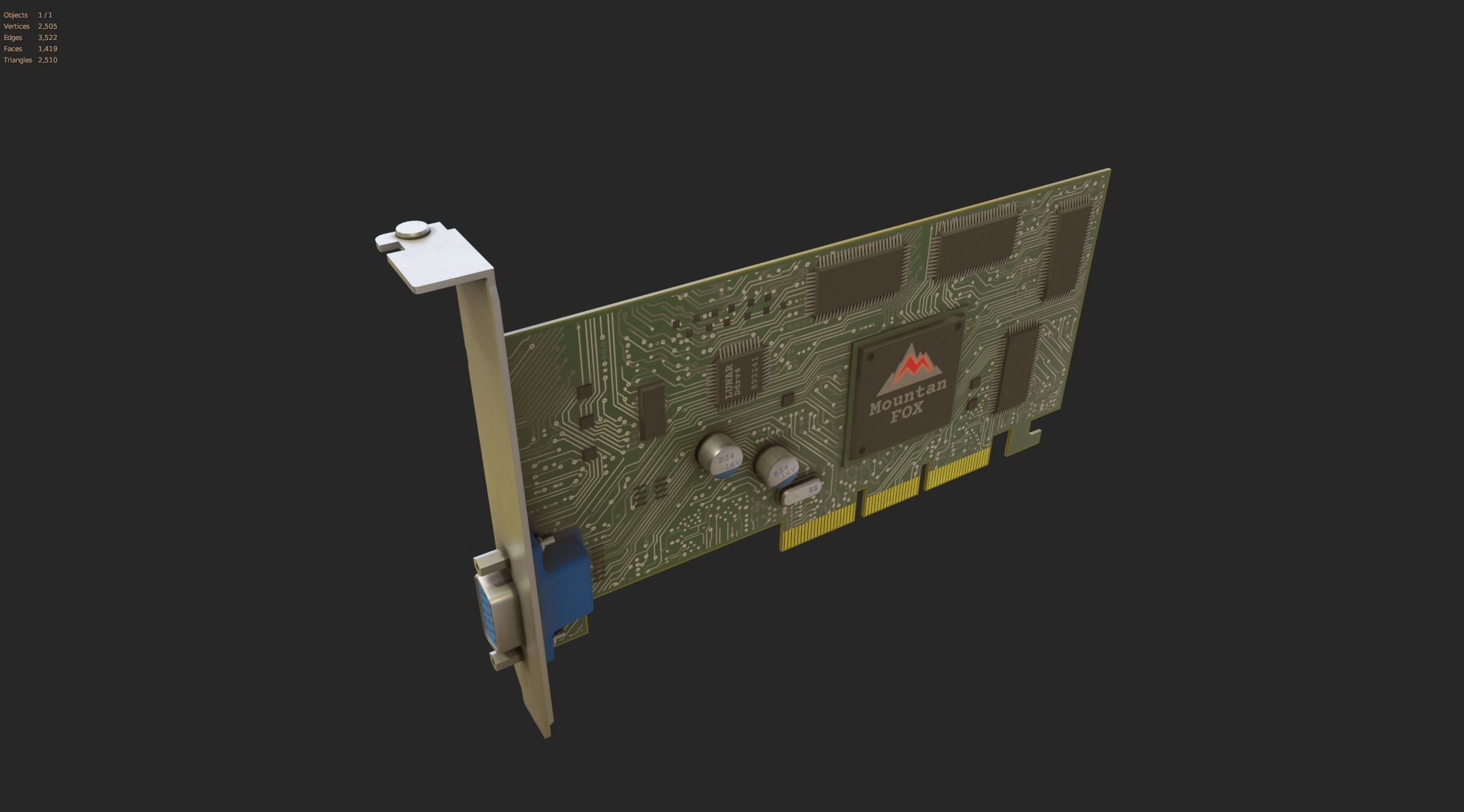 3D model Vga gpu agp video card game ready model with pbr texture VR ...