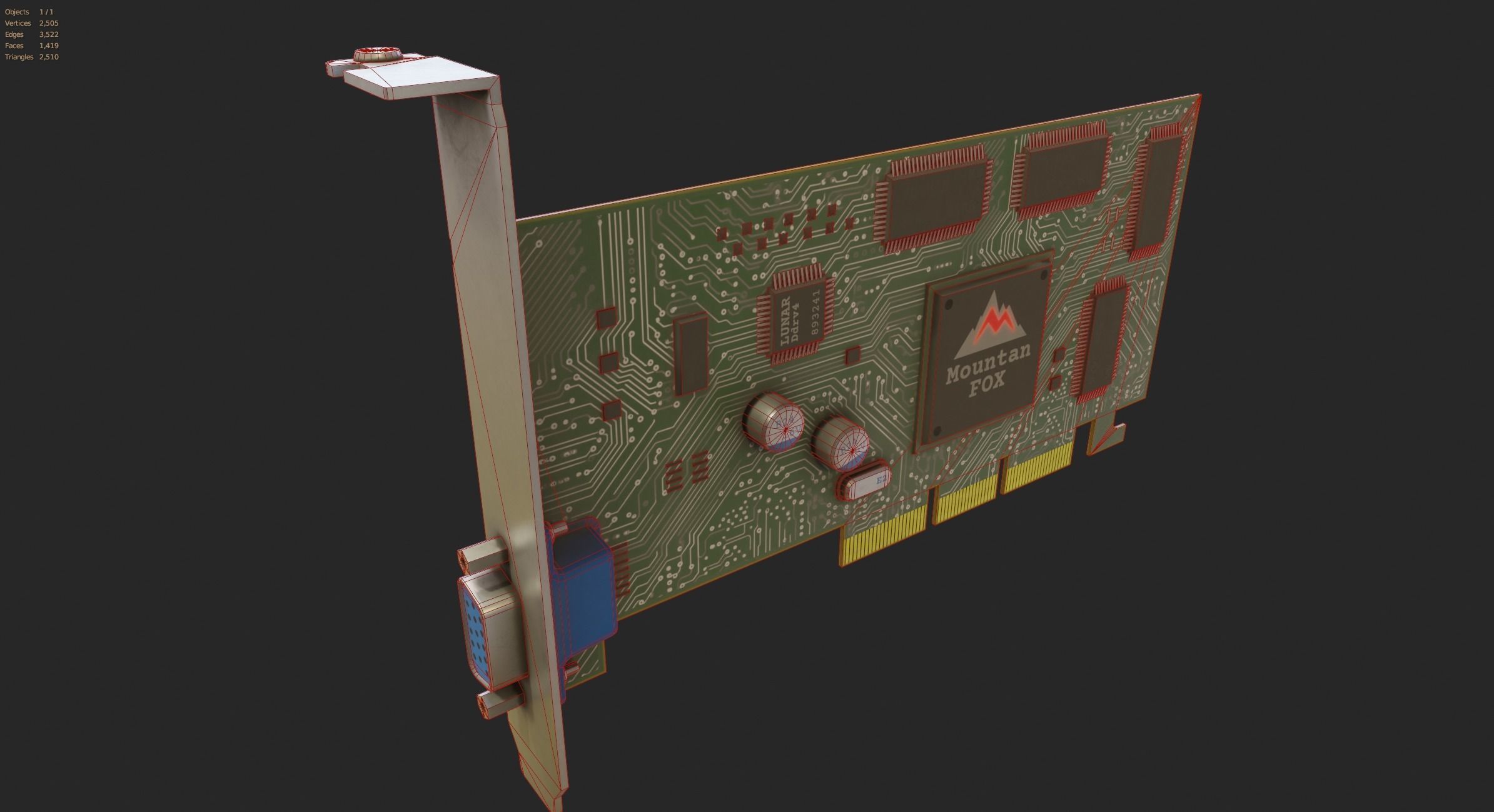 3D model Vga gpu agp video card game ready model with pbr texture VR ...