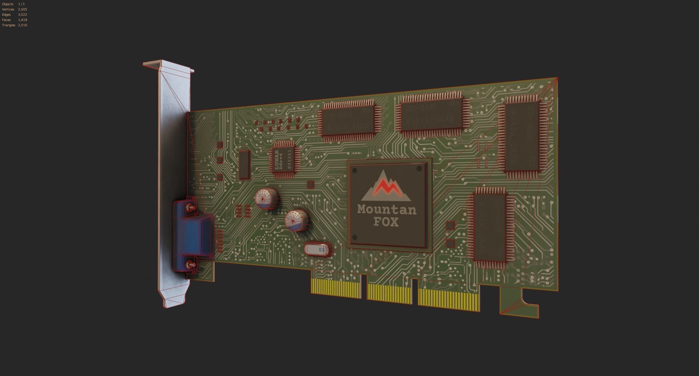 3D model Vga gpu agp video card game ready model with pbr texture VR ...