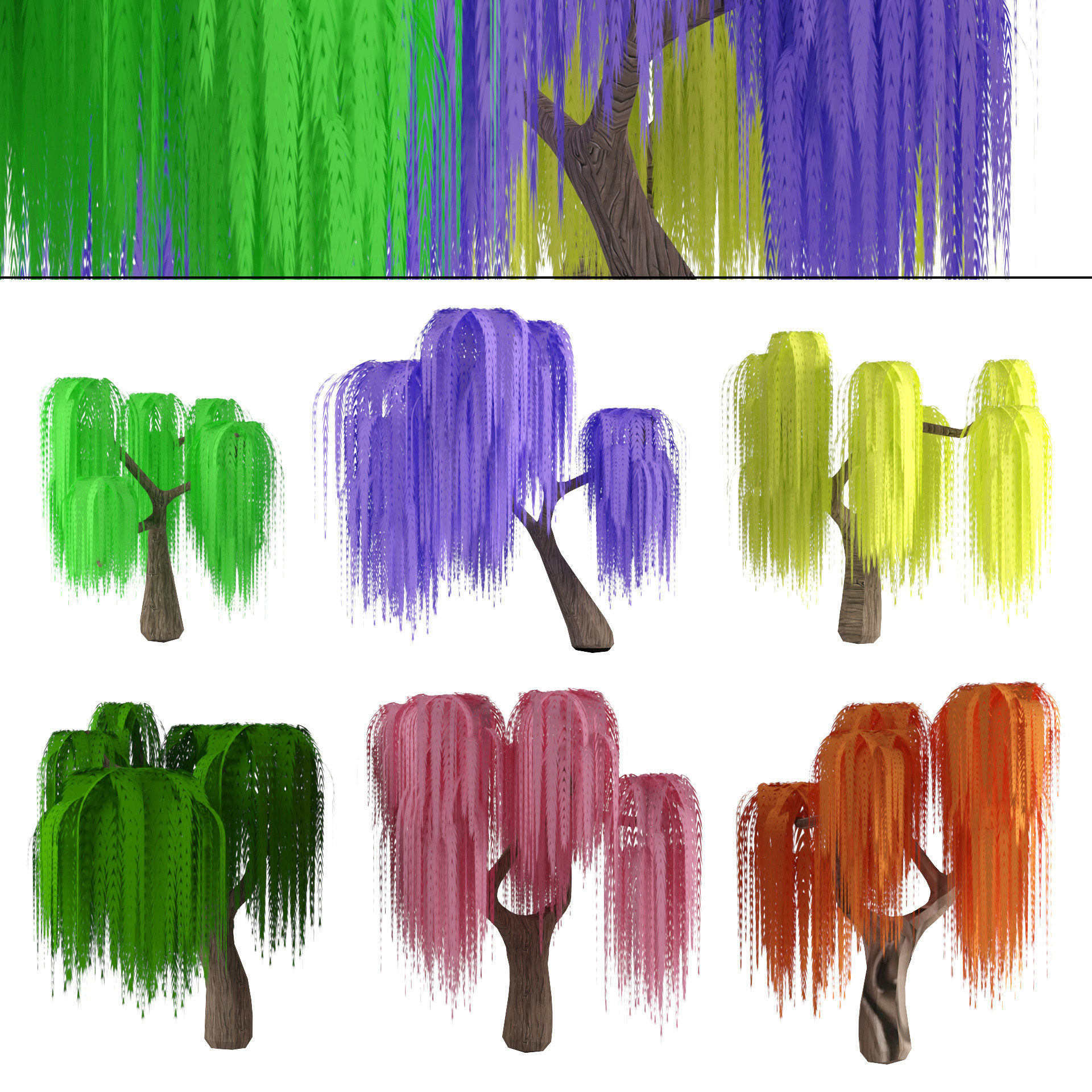 3D model Stylized Weeping Willow Tree 3d model VR / AR / low-poly ...