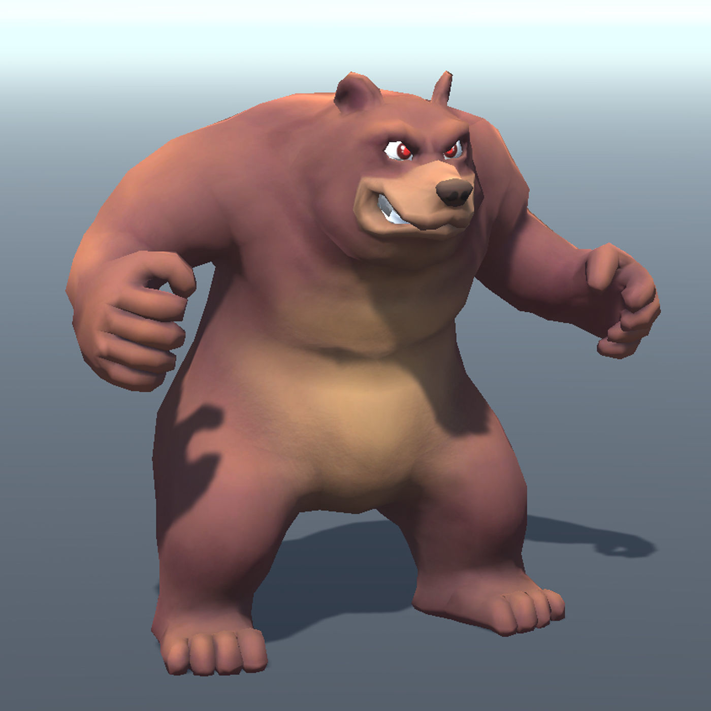 3D model Lowpoly Stylized Bear Rigged and Animated for VR AR Games VR ...