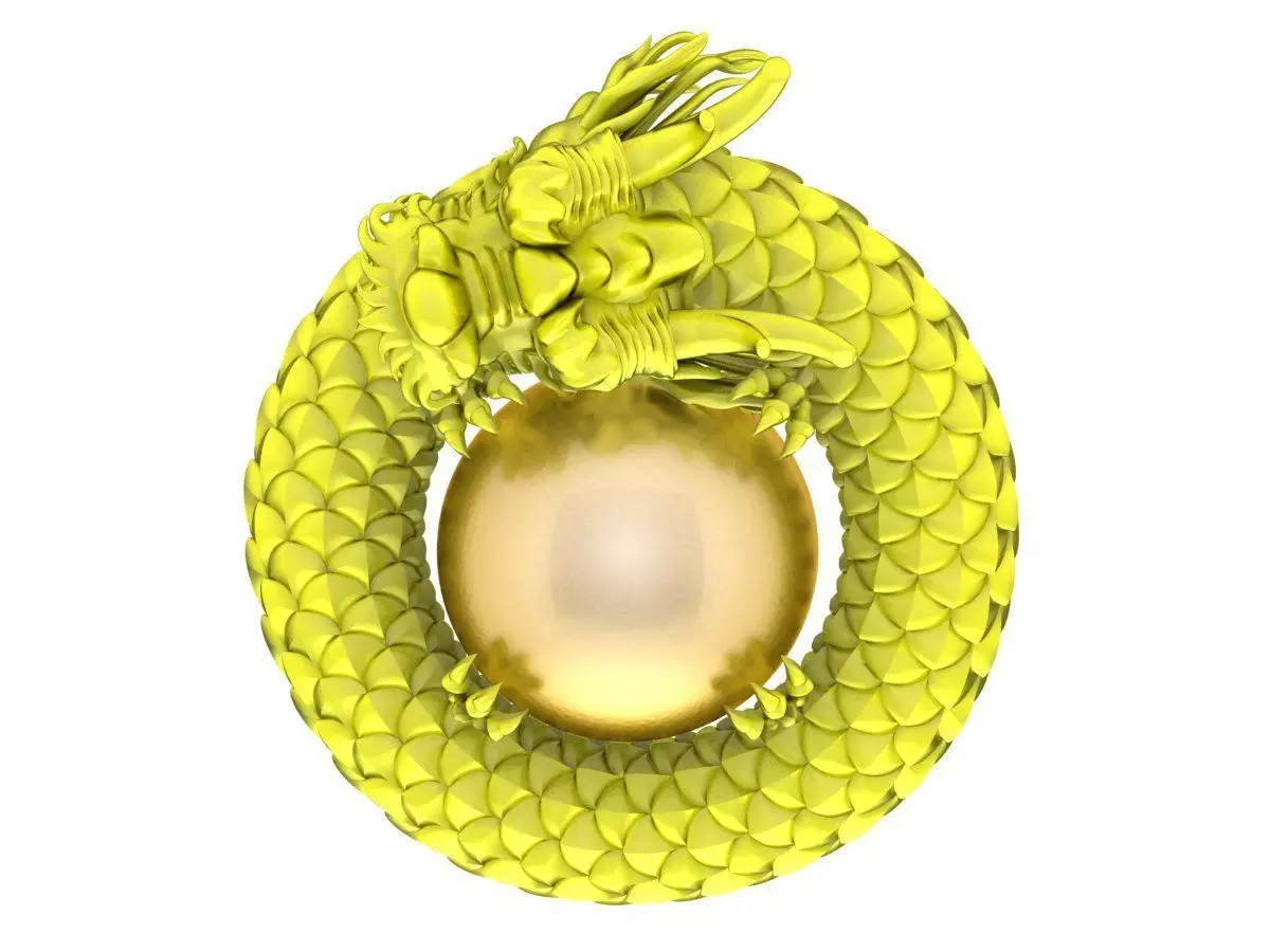 Luxury Dragon Pearl Pendant Jewelry 3D Model for Gold Casti 6021 3D ...
