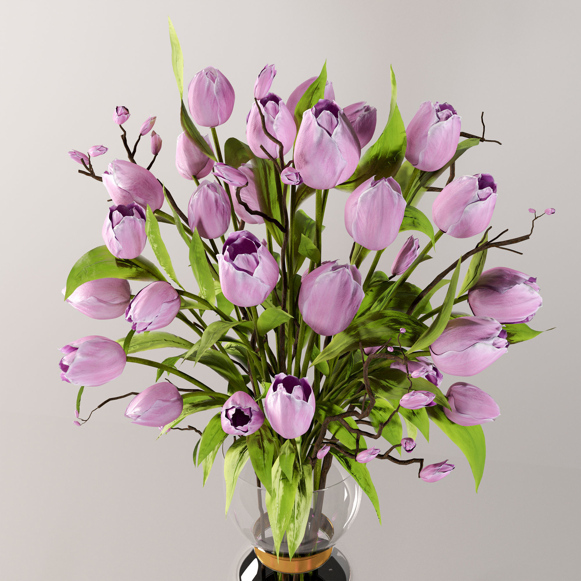 Flower Set 01 tulips 3D model | CGTrader
