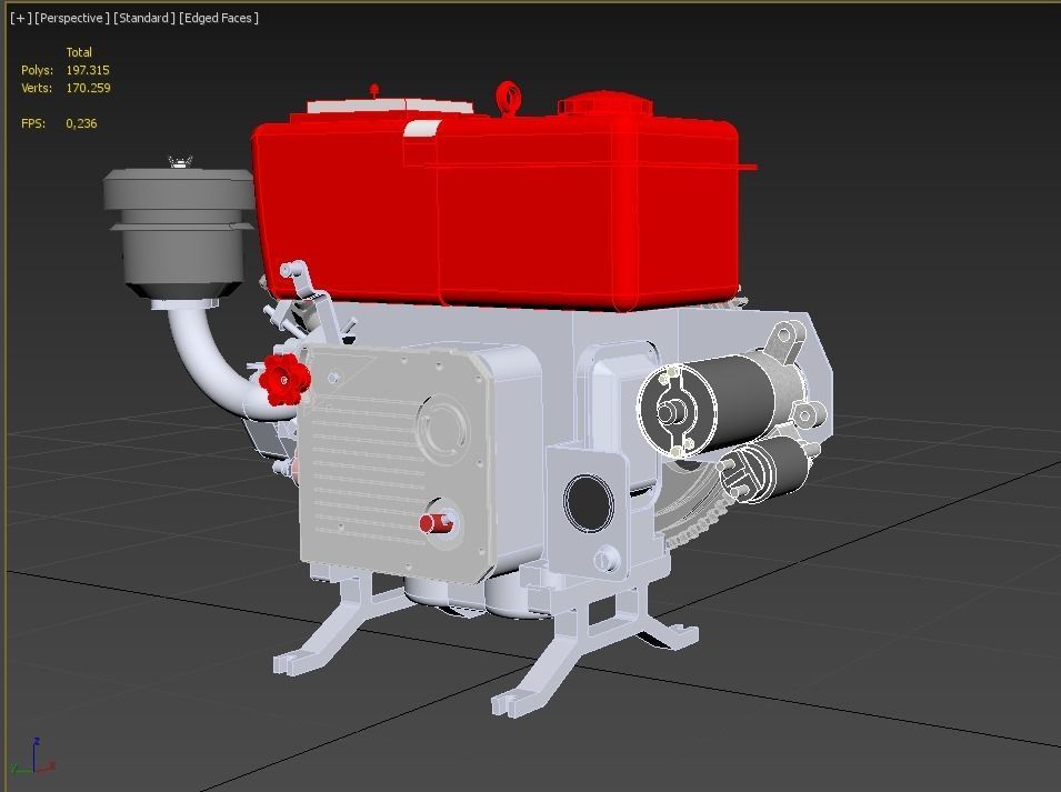 DIESEL ENGINE MACHINE DONGFENG 3D model | CGTrader