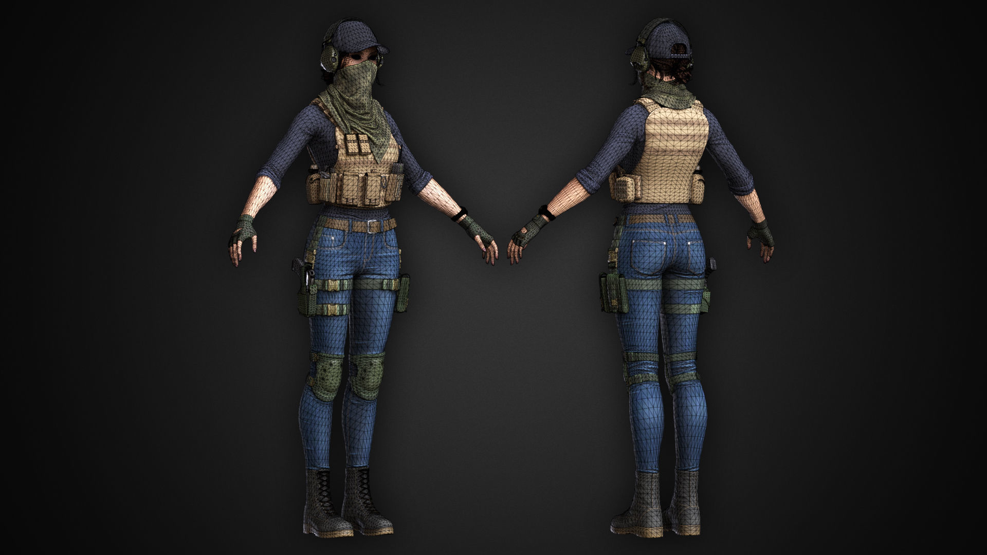 3D model Girl Spec Ops Soldier VR / AR / low-poly | CGTrader