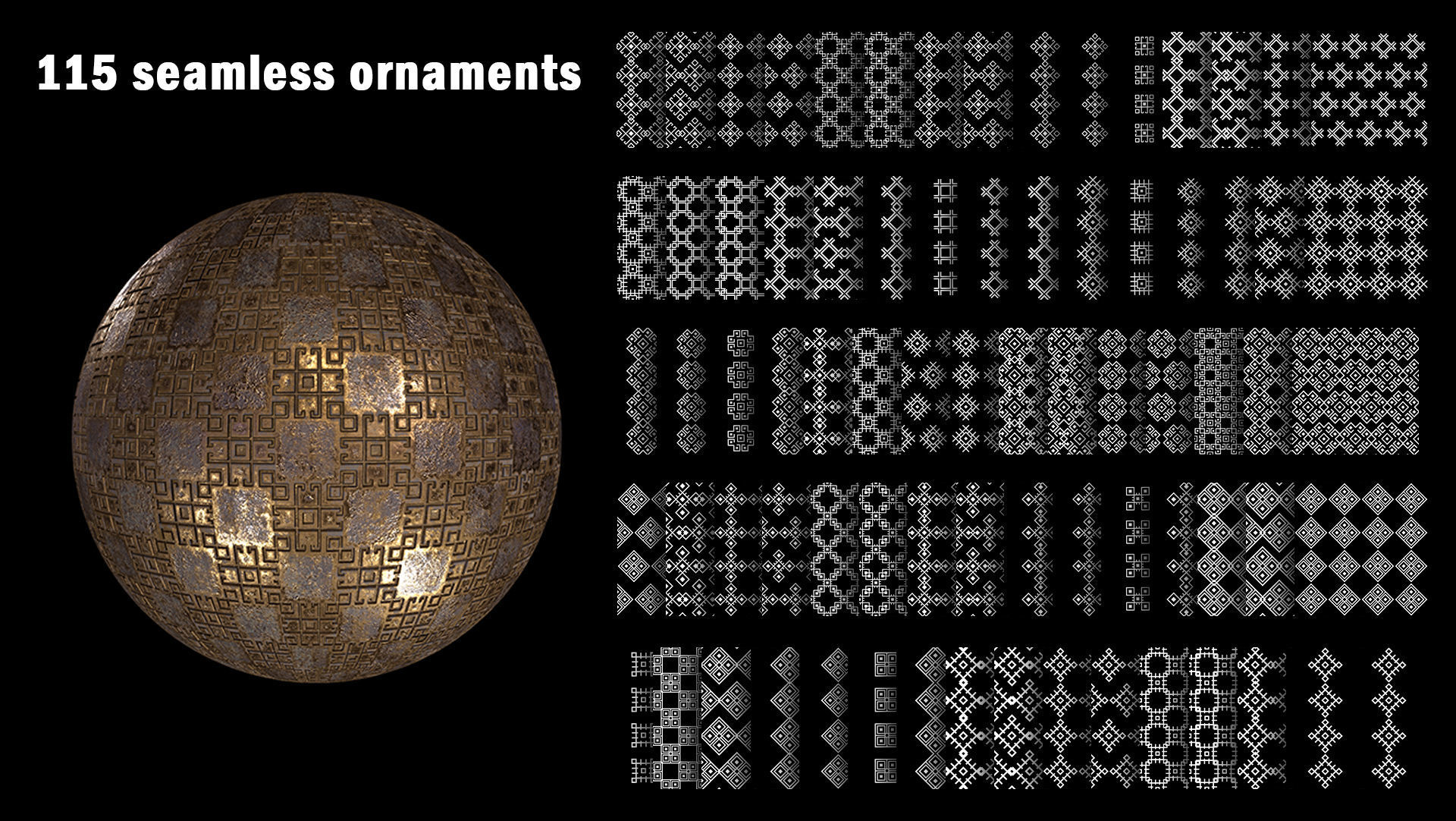 Alpha texture pack 01 - Egyptian - 3D ornaments - seamless Texture ...