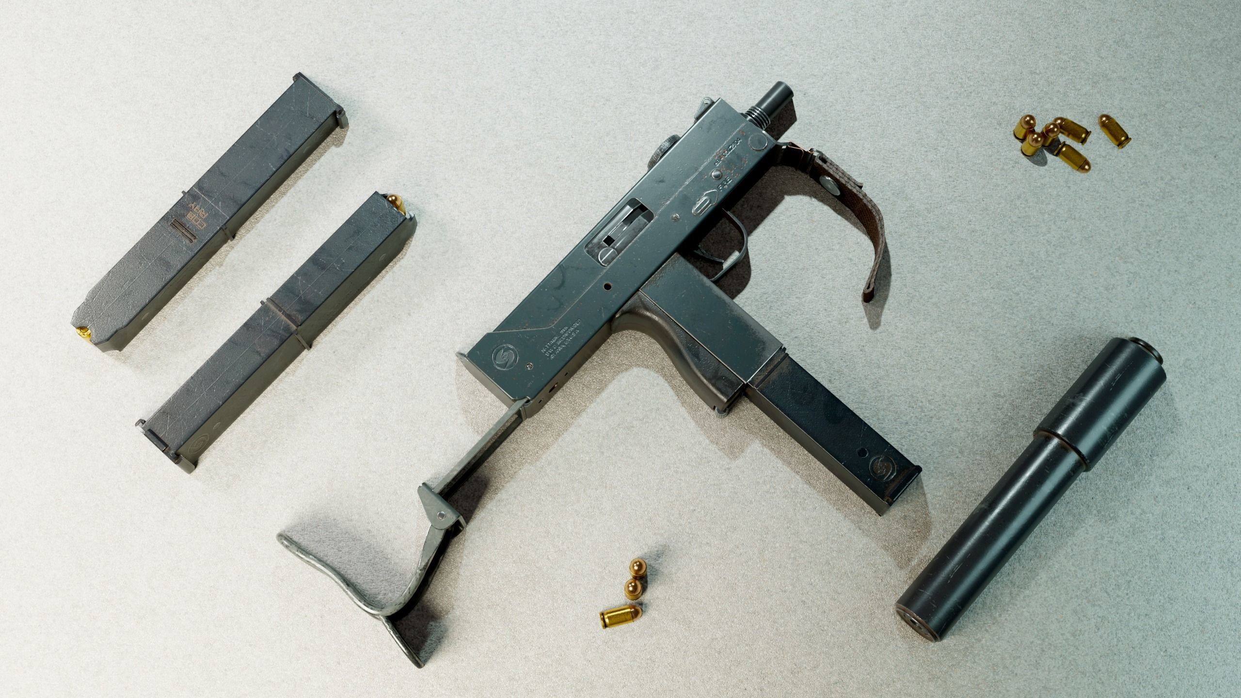 3D model Ingram MAC-11 with plastic magazine and supressor VR / AR / low-poly | CGTrader