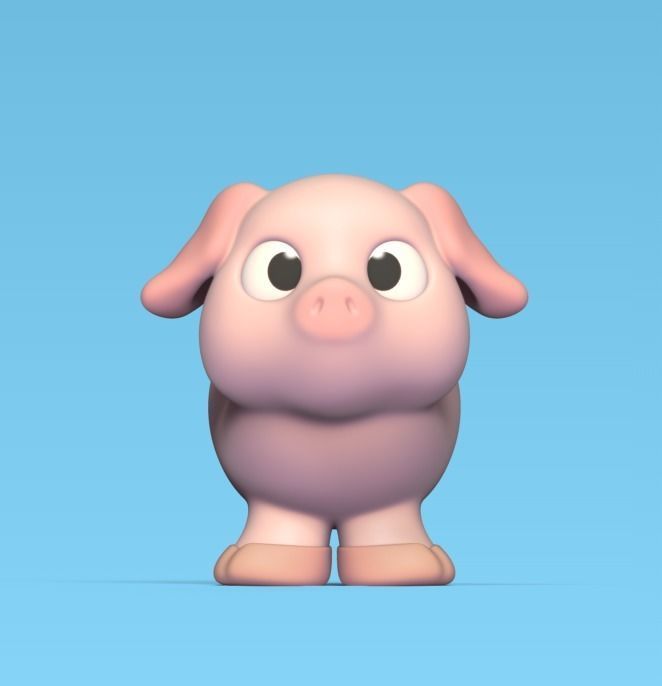 Cartoon Standing Pig 3D model 3D printable | CGTrader