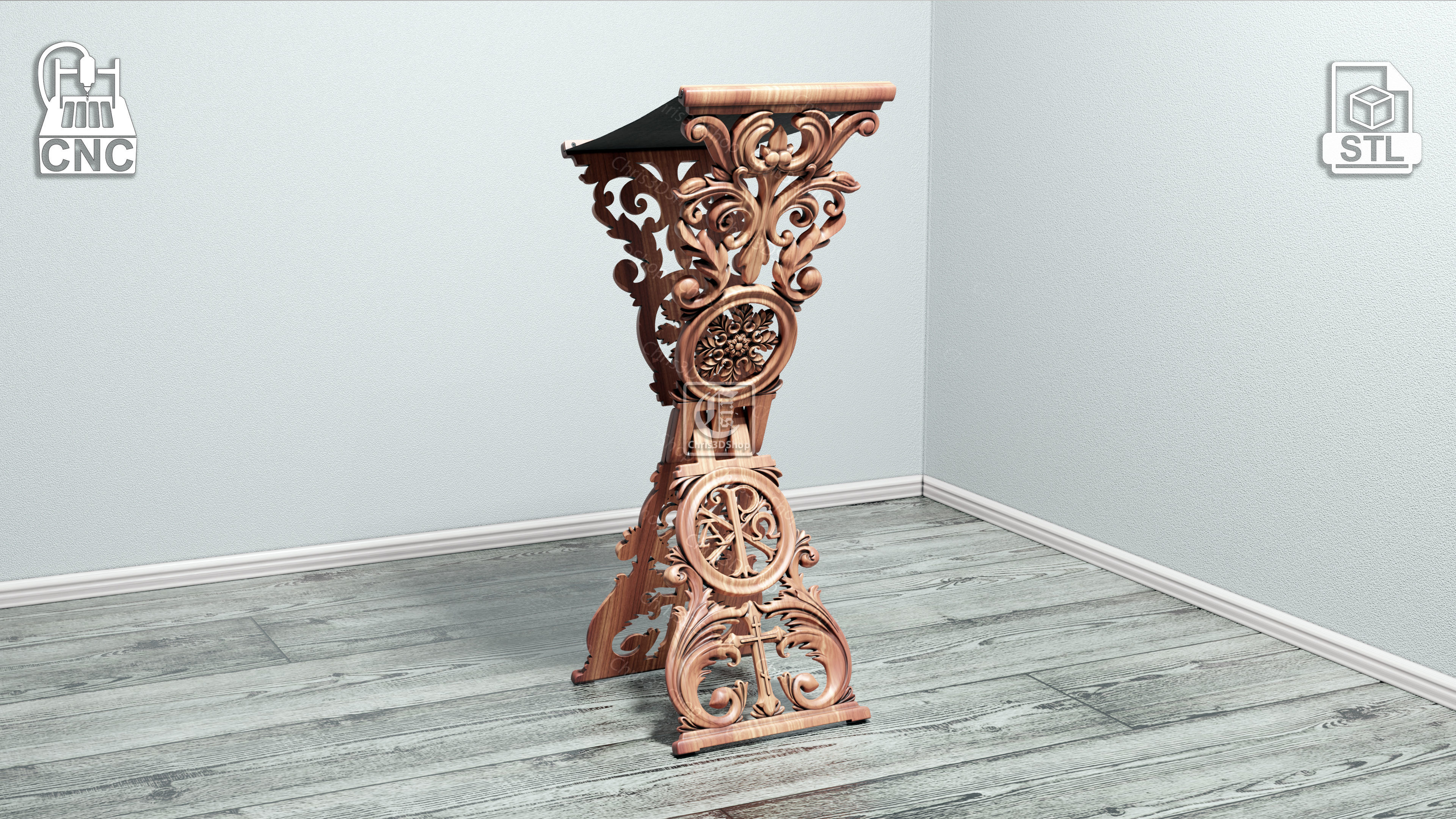 Portable Foldable Analogion Lectern V2 - Digital files for CNC 3D model | CGTrader