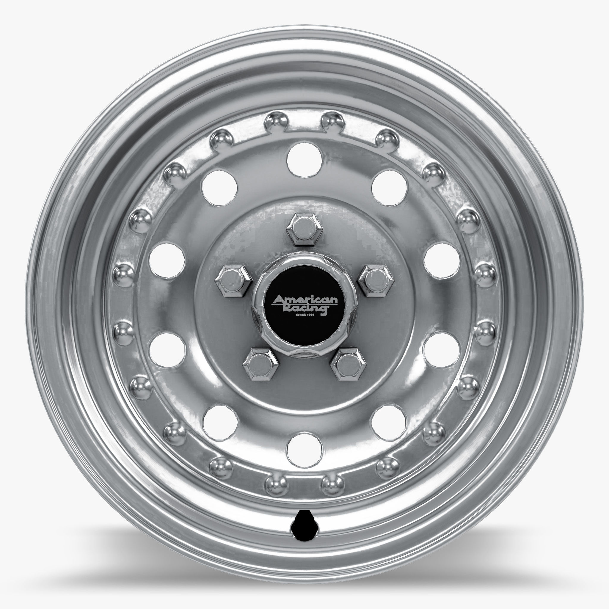 3D model American Racing Outlaw II Wheel Natural 5Lug 19651973 VR / AR ...