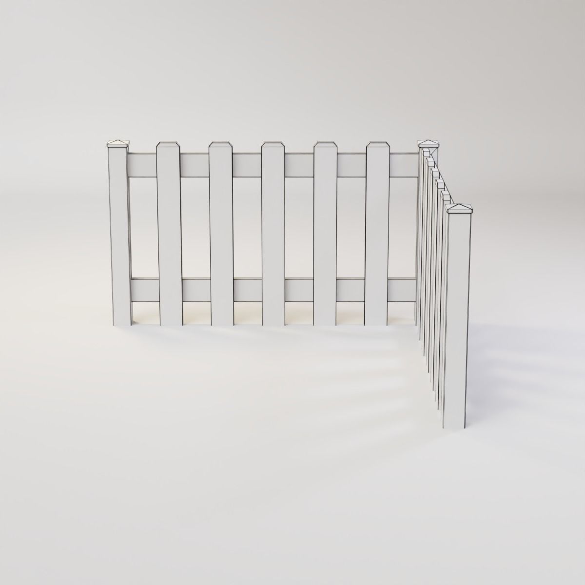 3D model Modular Fence Kit Pack - Dog-Ear Picket Fence VR / AR / low ...