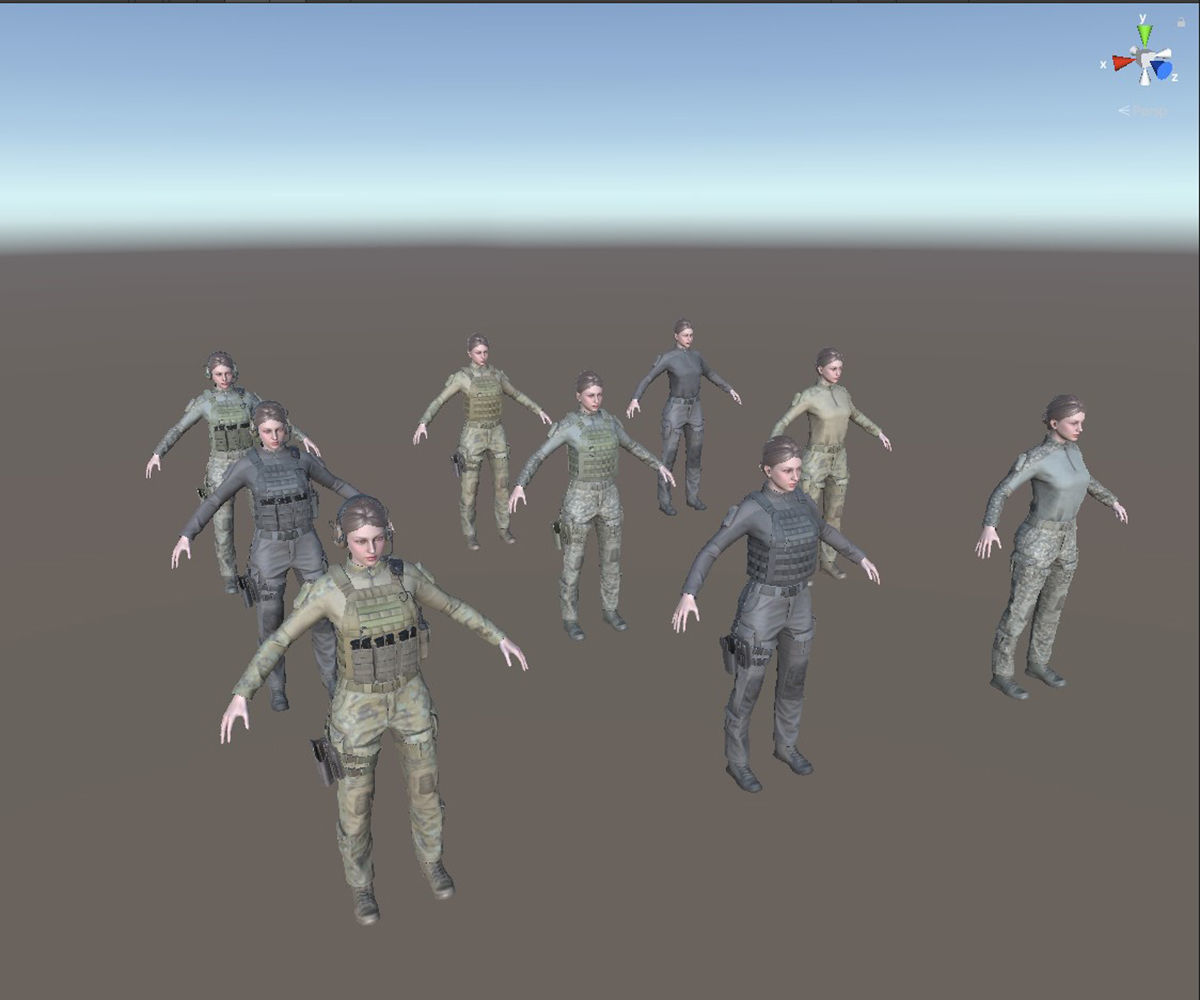 3D model Female Soldier Unity VR / AR / low-poly | CGTrader