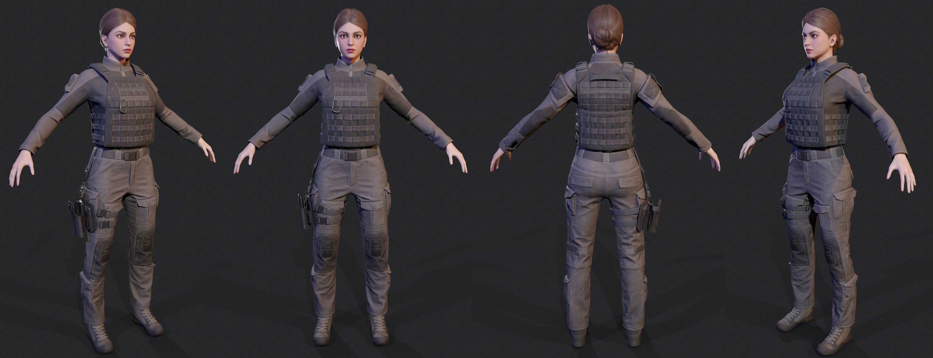 3D model Female Soldier Unity VR / AR / low-poly | CGTrader