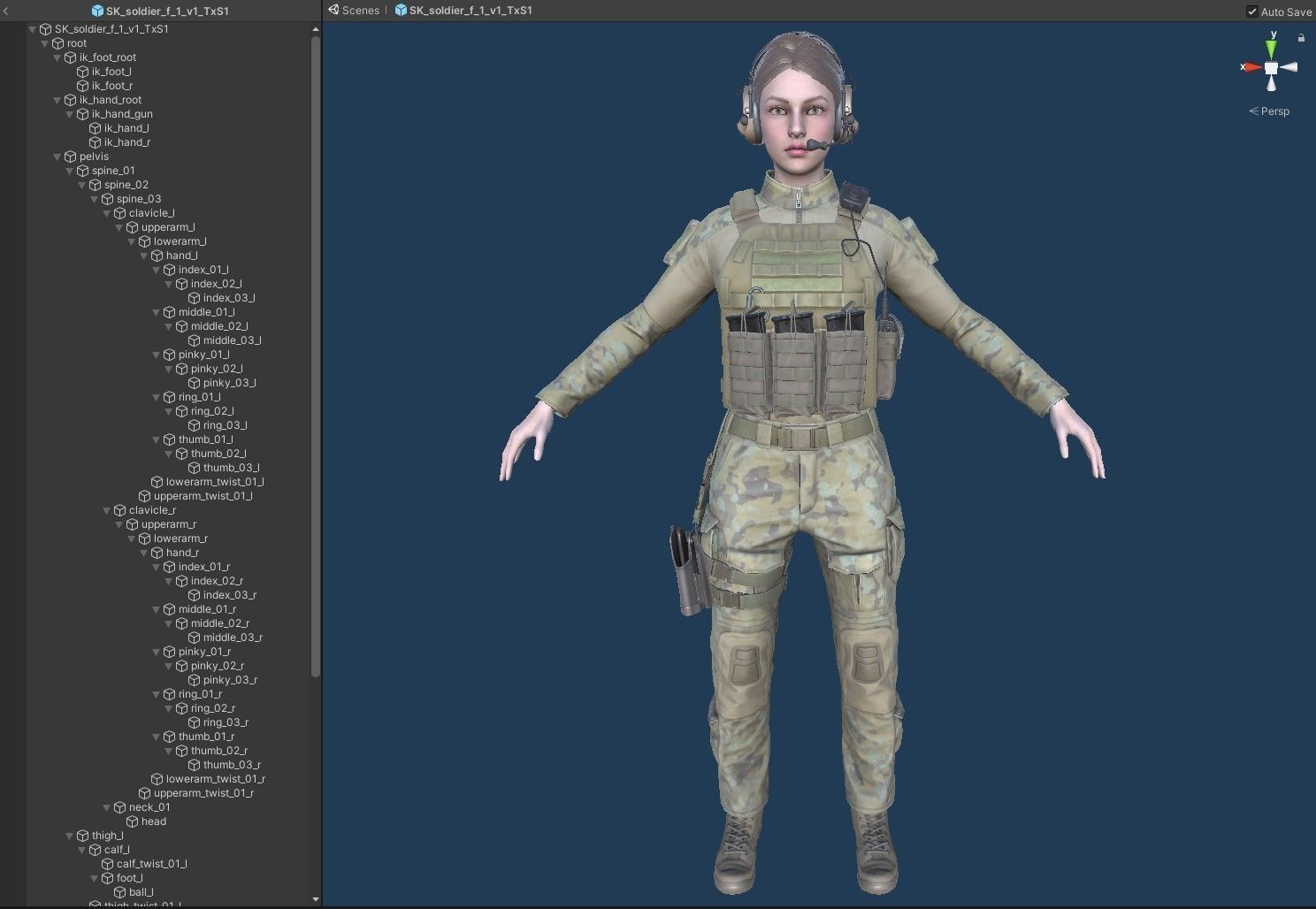 3D model Female Soldier Unity VR / AR / low-poly | CGTrader