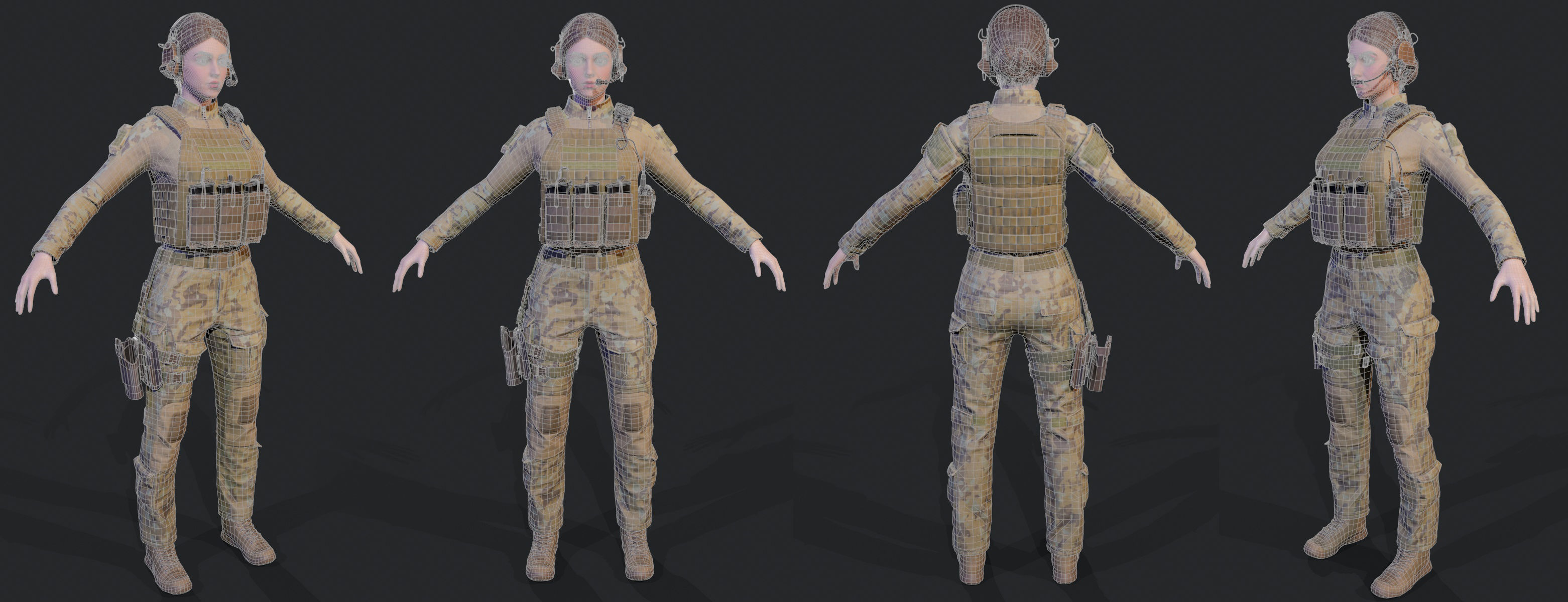 3D model Female Soldier Unity VR / AR / low-poly | CGTrader