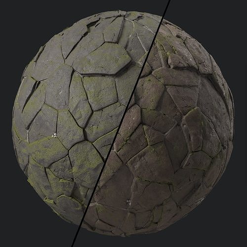 Texture Pavement Materials 75- Brush Rock Stone Sbsar Pbr 4k Seamless ...