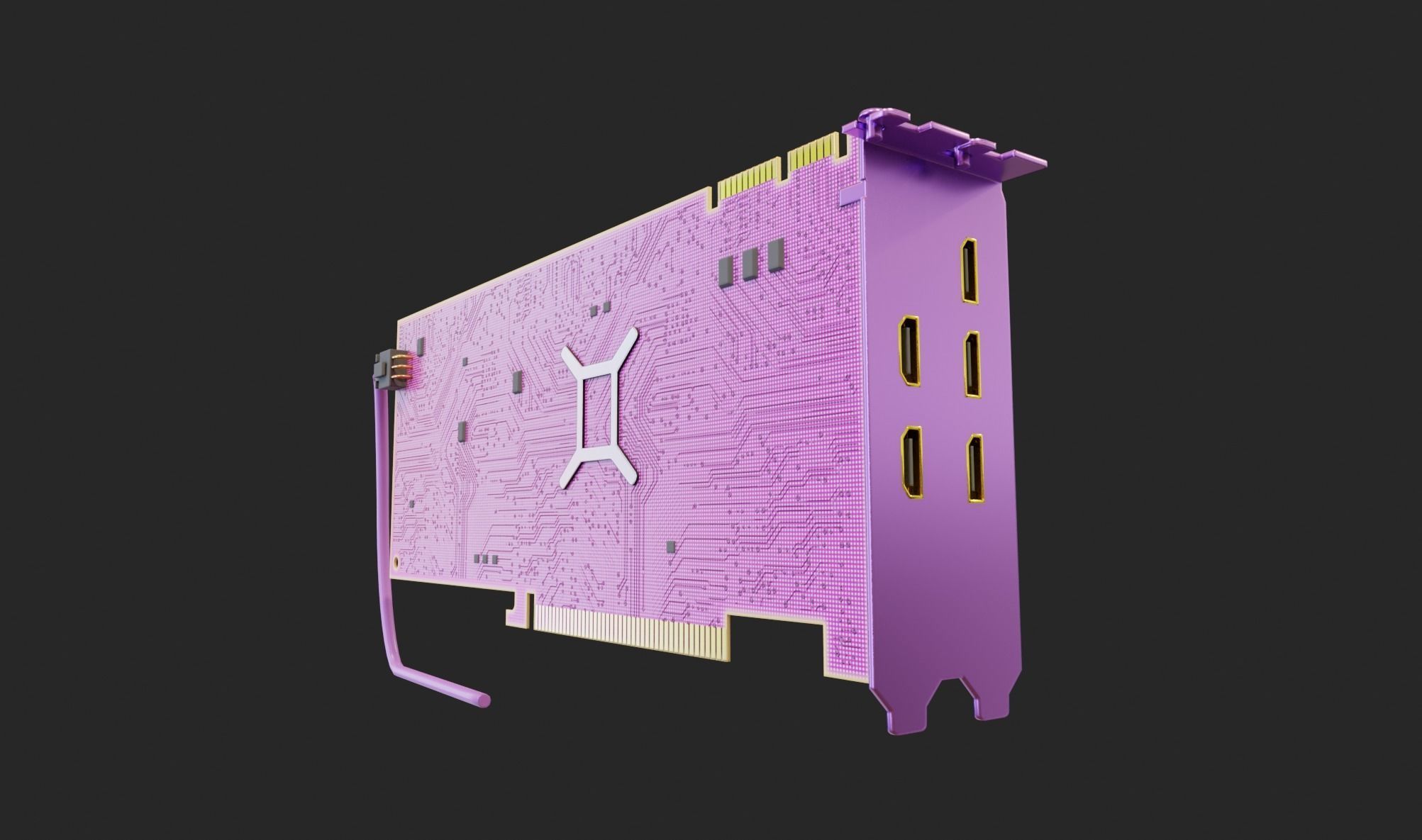 3D model Gpu girl theme colorful pink vga rgb pink video card VR / AR ...