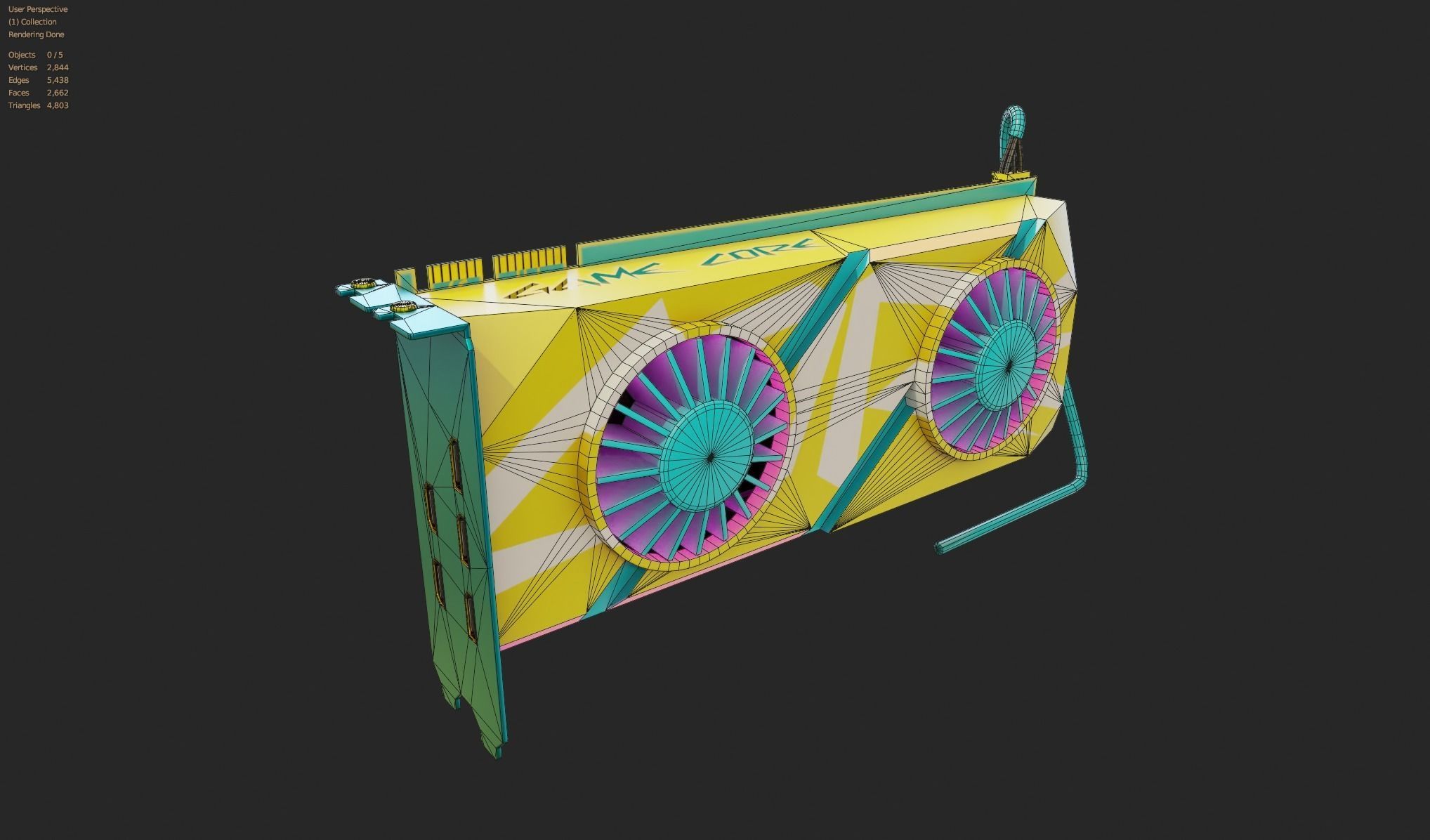 3D model Cyberpunk gpu video card vga theme colorful rgb light VR / AR ...